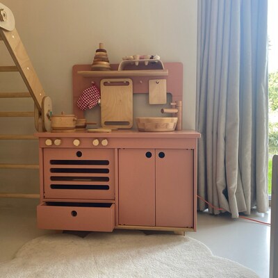 Dusty Blue Wooden Play Kitchen Kids Room Furniture - Etsy