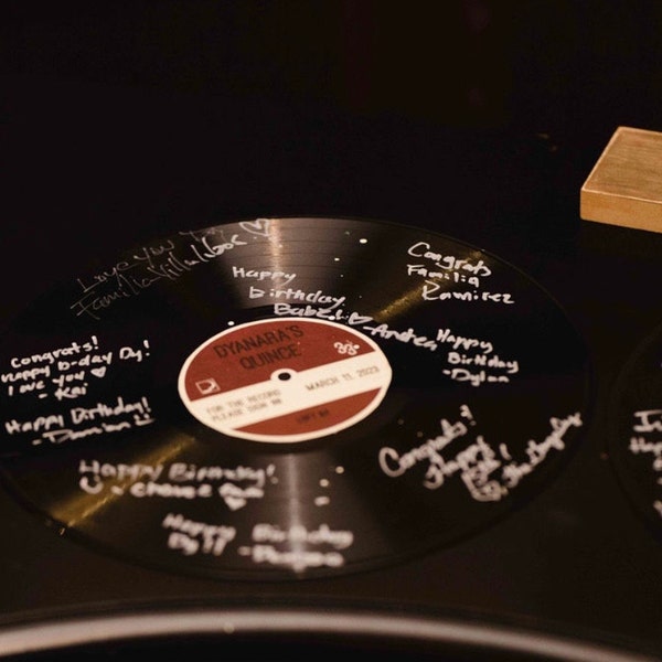 Custom Vinyl Record Label: Alternative Wedding Guest Book (digital File ...