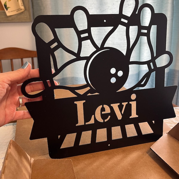 Bowling Monogram Metal Sign NEW, Family Fun Name Sign, Personalized ...