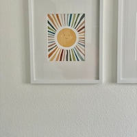 Watercolor Sun Poster, Sun Playroom Decor, Watercolour Nursery Prints ...