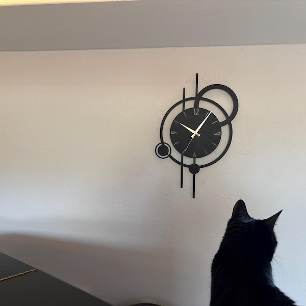 Contemporary Metal Wall Art, Extra Large Metal Clock, Modern Silent ...