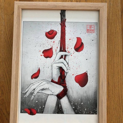 Shibari Heart Shibari Art Illustration Fineart Print - Etsy