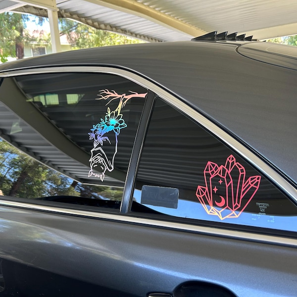 Floral Bat Vinyl Decal | Holographic Bumper Sticker | Laptop Decal ...