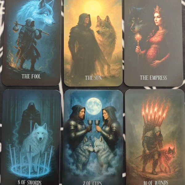 Whisper of Wolves Tarot Deck, Mystical Moonlight Fantasy Cards - Etsy