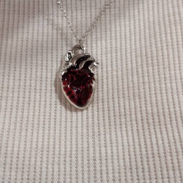 Bleeding Heart Necklace, Anatomical Heart, Gothic Jewelry, Gothic ...