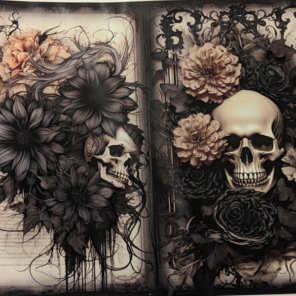 Gothic Purple Roses Junk Journal Pages Gothic Collage Sheets ...