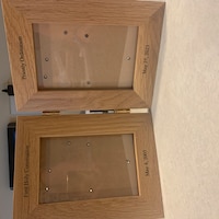 Personalised Solid Oak Double Photo Frame / Personalized Two Aperture ...