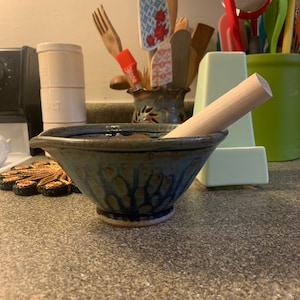 Ceramic Suribachi, Wheel Thrown Mortar and Wooden Pestle, Handmade Stoneware Pottery - Etsy