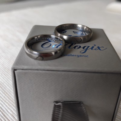Titanium Rings Heart Engraved, Laser Engraved in Fine Detail on a 4mm ...