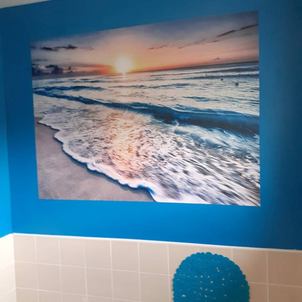 Sunset Beach Sea Wall Decal, Ocean Murals Wall Decor, Vinyl Wall Decals ...