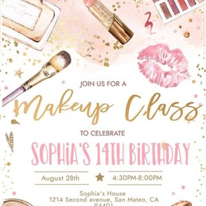Editable Spa Makeup Birthday Party Invitation Glam Party Invitation ...