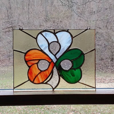 Easy Shamrock Stained Glass Pattern, Shamrock Suncatcher Pattern PDF ...