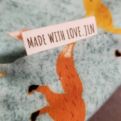 Custom Half Fold Hem Loop Style Labels Using Your Custom Design Logo or ...