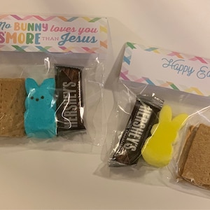 S'mores Peeps Printable Bag Toppers, Happy Easter Bunny Ziploc Label No ...