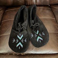 Handmade Traditional *ancient Burst* Beaded Moccasins - Buckskin - Etsy ...