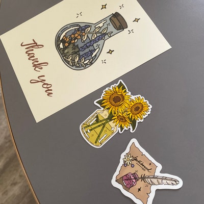 Aesthetic Plant Sticker Pack 4pc Herb Sticker Pack Witchcore Sticker ...