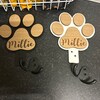Personalised Dog Lead Hook Dog Lead Holder Dog Paw Print Lead Holder ...