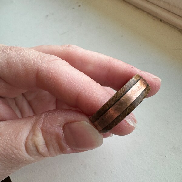 Makers Mark Whiskey Barrel Head Wood Ring Patina Aged Rustic Copper ...