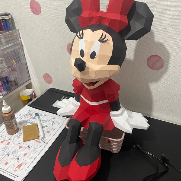 Papercraft Minnie Mouse, Pdf, SVG and DXF Format Compatible With Cricut ...