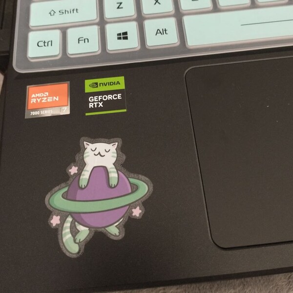 Clear Mini Saturn Cat Sticker | Waterproof Sticker | Kawaii Vinyl ...