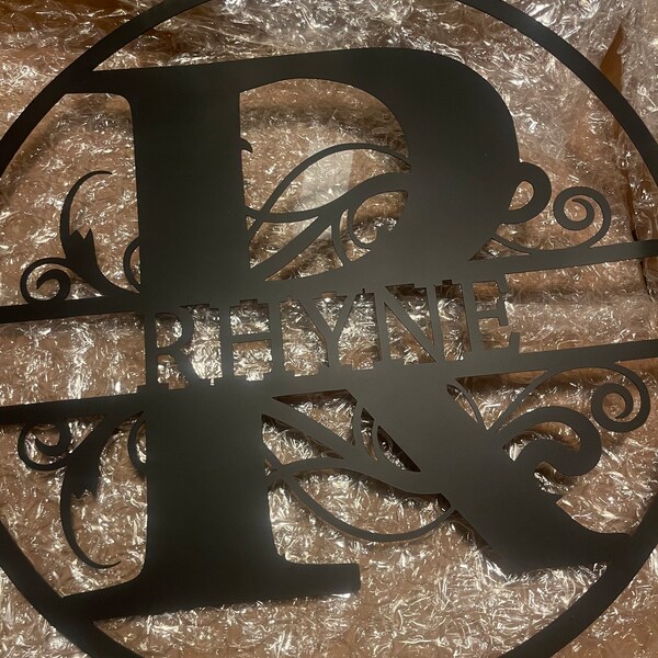 Metal Monogram Sign, Custom Metal Sign, Metal Name Sign, Initial Sign ...