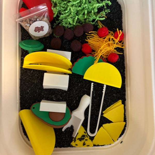 Montessori Build Your Own Taco Sensory Bin - Interactive Play Kit for ...