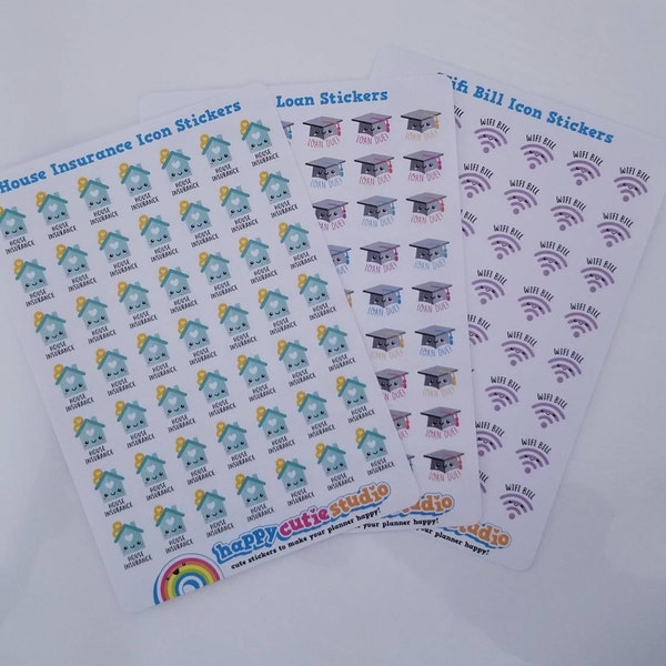 48 Cute Wifi Bill Icons/pay Bill/ Bills Reminder Planner Stickers - Etsy