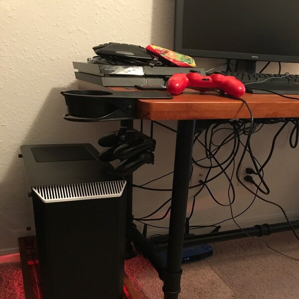 American Walnut Gaming PC Case Stand for Desktop Computer Tower, Geek ...