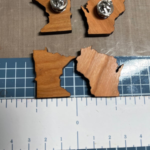 Wisconsin WI Mini Wood Charms - State Cutout Jewelry and Craft ...