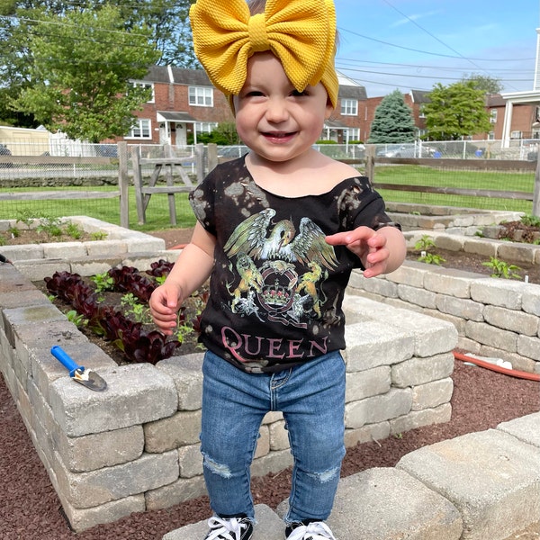 Queen Distressed Band Tee Kids - Etsy