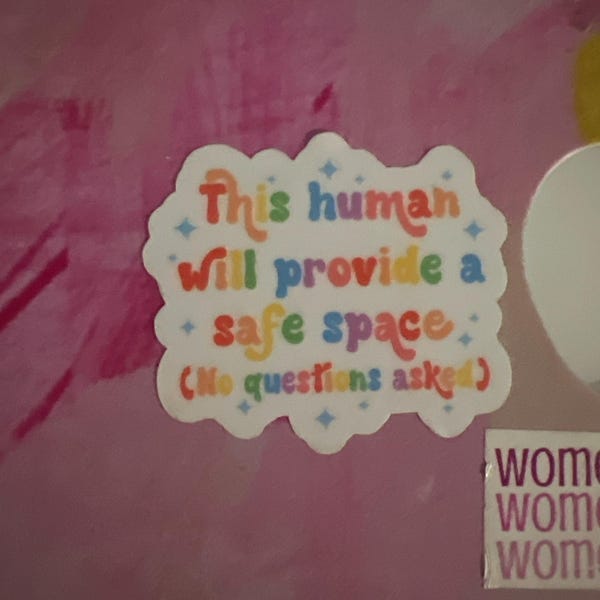 This Human Will Provide A Safe Space Waterproof Sticker, Ally Stickers ...