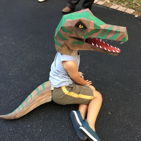 Dinosaur Mask - Spinosaurus PDF Pattern | Dinosaur Costume | Jurassic ...