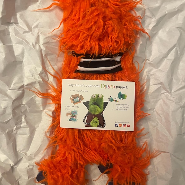 Orange Shaggy Chin Pro Monster Hand Puppet - Etsy