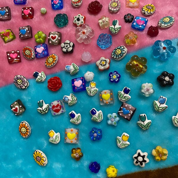 Glass Flower Stems-beautiful Lampwork Flowers 7 - Etsy