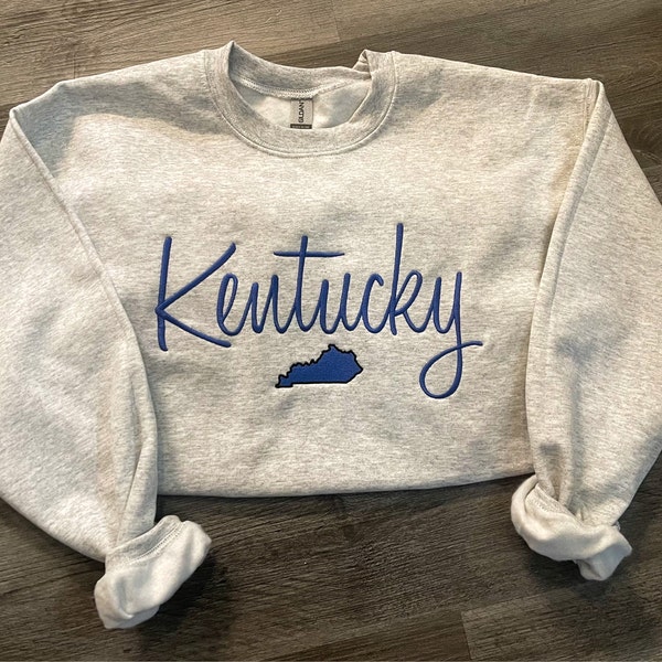 Kentucky Embroidered Script Satin Stitch With Fill Stitch State KY Four ...