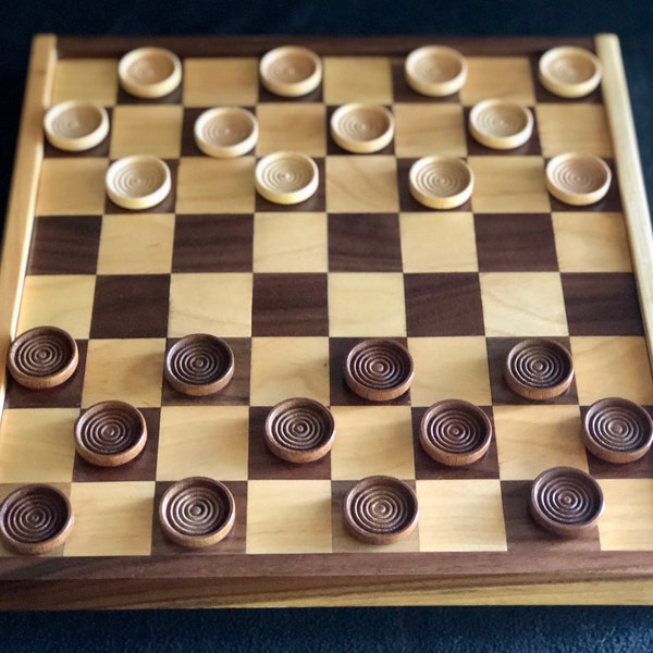 Qty 24 - 1.25" Wood Stacking Checkers Finished in Clear and Walnut, 12 ...