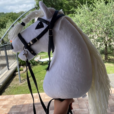 Realistic Hobby Horse, White and Brown Realistic Hobby Horse, Hobby ...