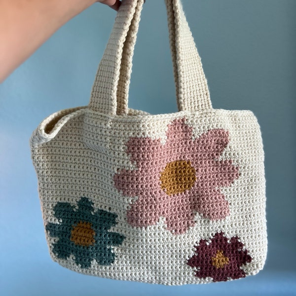 The Daisy Day Tote PDF DIGITAL DOWNLOAD Crochet Pattern, Cute Crochet ...
