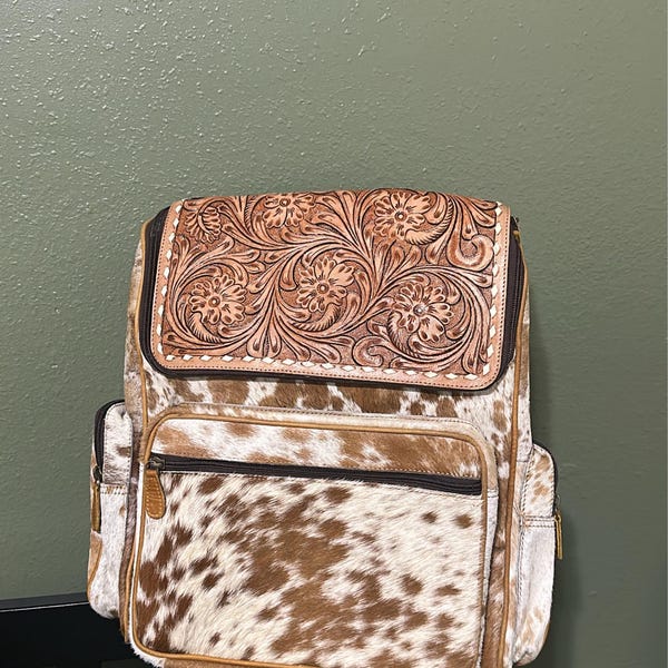 Leather Backpack Women, Cowhide Leather Backpack, Cowhide Backpack ...