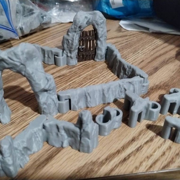 Dungeon Sticks Ruined Stone Wall Painted Set 30pc Tabletop Terrain ...