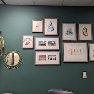 Blue Spine Print Series of 3 Anatomy Art Set 3 Watercolor - Etsy