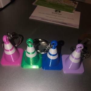 3D Printed Rainbow Traffic Cone Keychain | Etsy