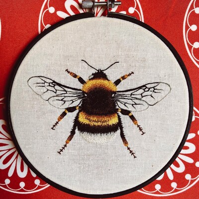 Bee: Hand Embroidery Pattern. Thread Painting Tutorial. PDF Digital ...