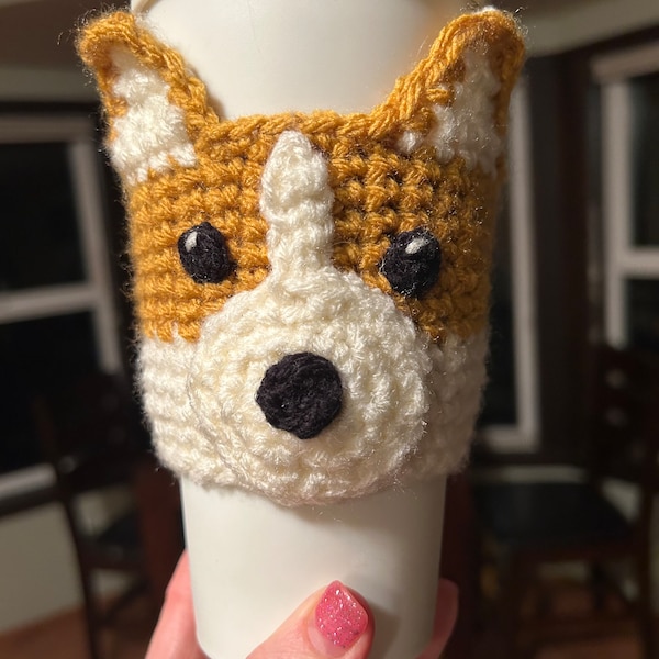 Corgi Crochet Pattern, Welsh Corgi Cup Cozy Pattern, Corgi Puppy, Corgi ...