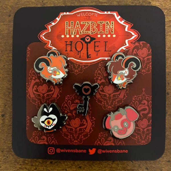 Hazbin Hotel HH Chibi Characters Hard Enamel Pins - Etsy