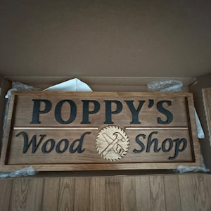 Custom Wooden Shop Sign Wood Workshop Sign Gifts for Men Gifts for Him ...
