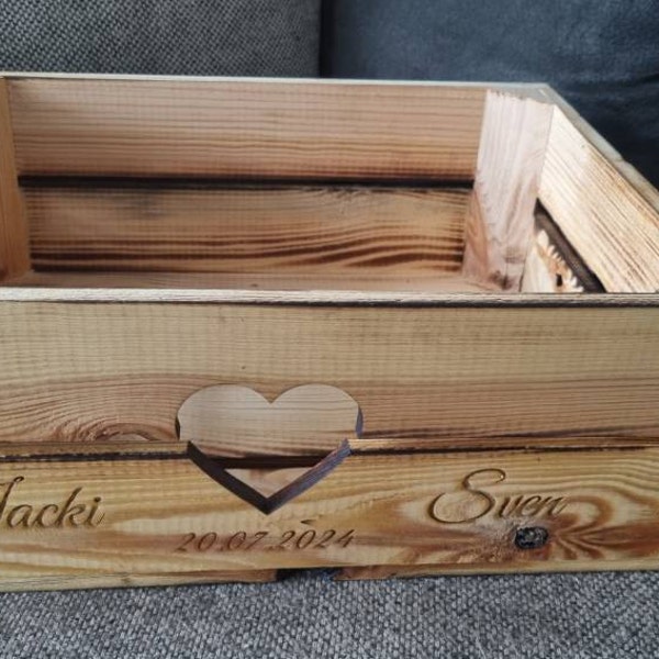 Personalisierte Holzkiste Hochzeitsgeschenk Hochzeit Geschenke für das Brautpaar Kiste ...