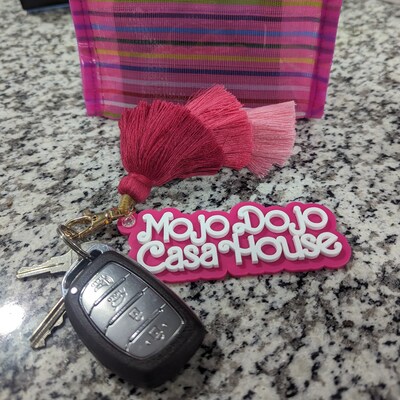 Mojo Dojo Malibu Doll Inspired Keychain With Jumbo Tassels, Hot Pink ...