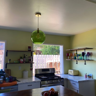 Set of Four Blown Glass Pendant Lights for Kitchen Island, Ceiling ...