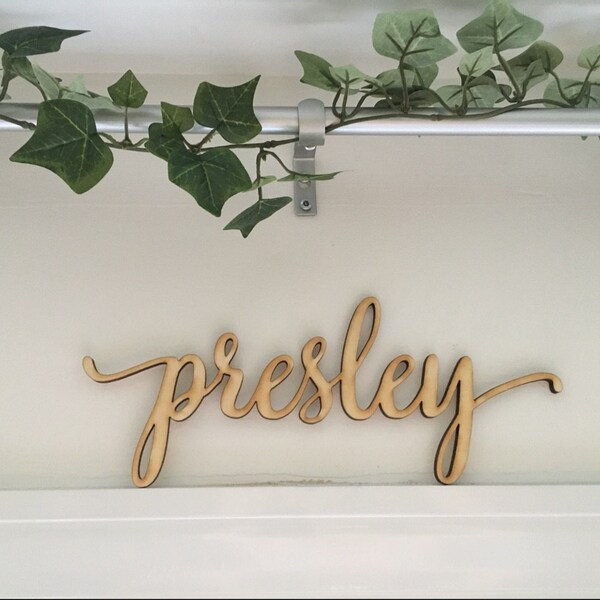 Charlie Custom Script LOWERCASE Word Wood Sign - Personalized Wooden ...